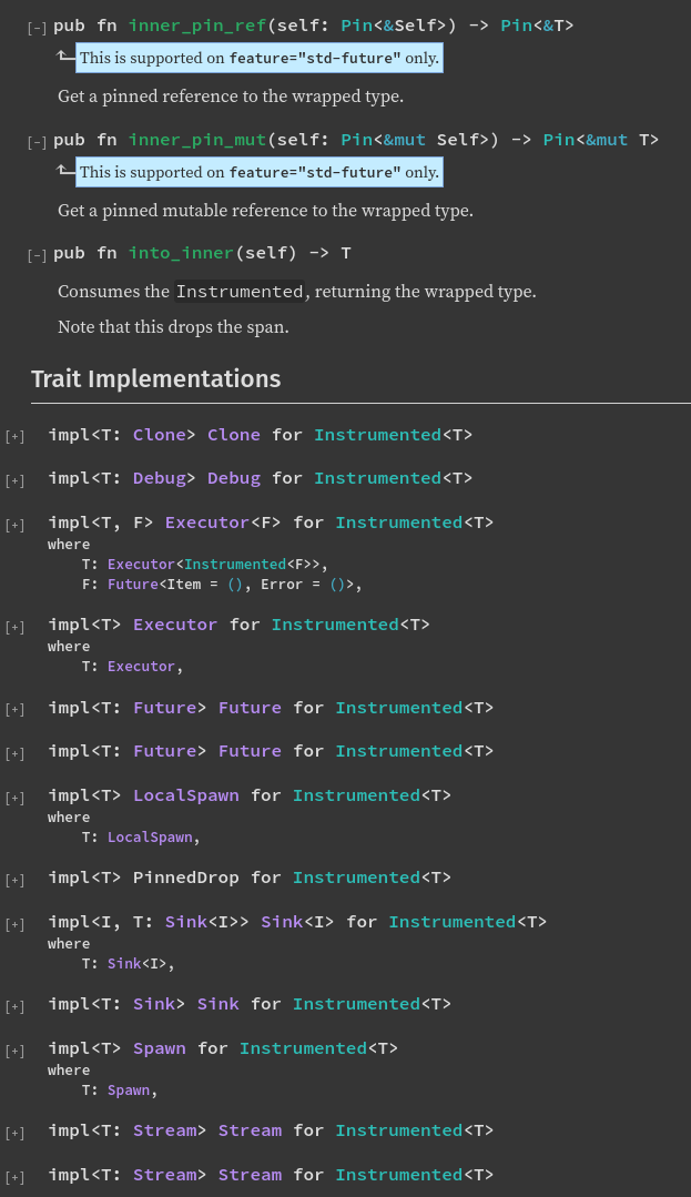 Tracing Futures Improve Documentation On Availability Of Traits On Instrumented · Issue 1034