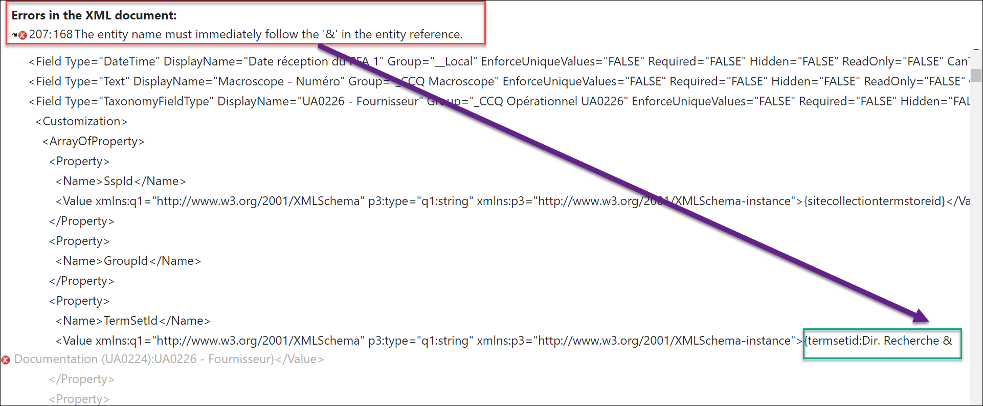 Error Parsing Entityname On App Screen Ps Error In Log Current Site