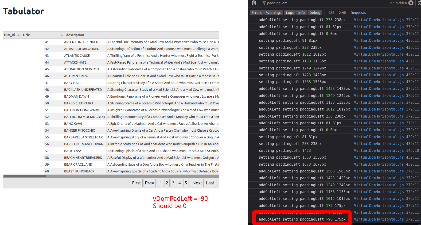 Columns get confused when using virtualDomHoriz · Issue #3181 · olifolkerd/tabulator · GitHub