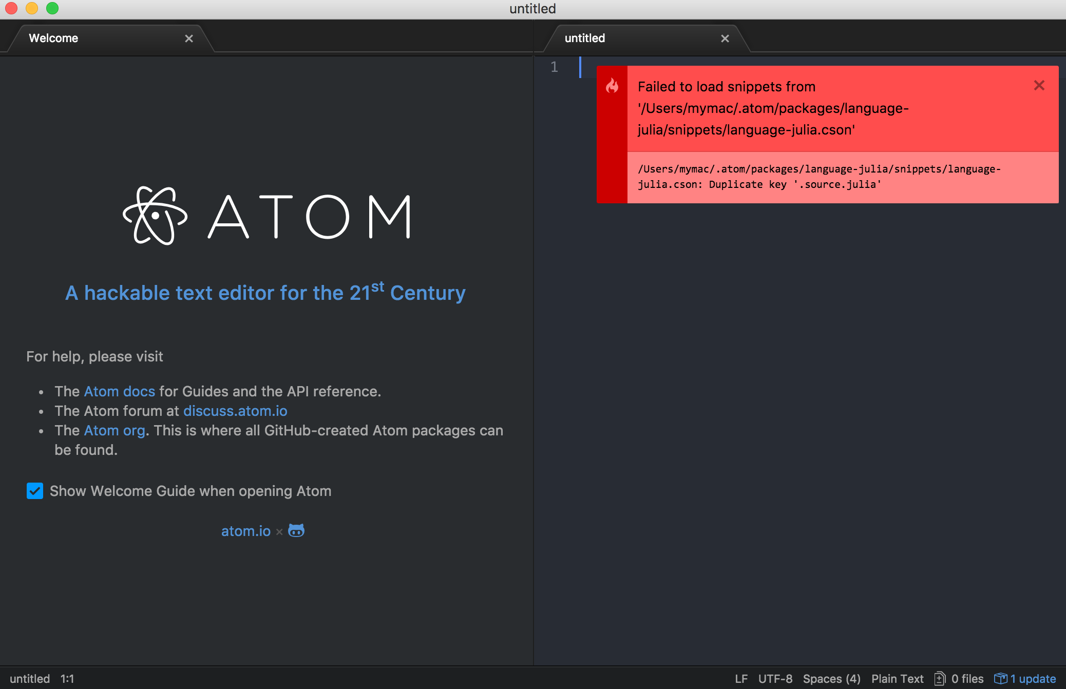 Atom on mac - Failed to load snippets from ... · Issue #146 · JuliaEditorSupport/atom-language ...