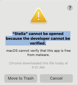 “Stella” cannot be opened because the developer cannot be verified. · Issue #968 · stella-emu ...