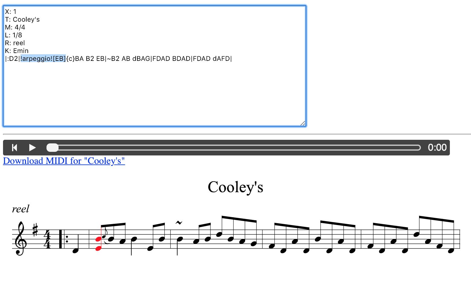 Arpeggio isn't displayed · Issue #189 · paulrosen/abcjs · GitHub