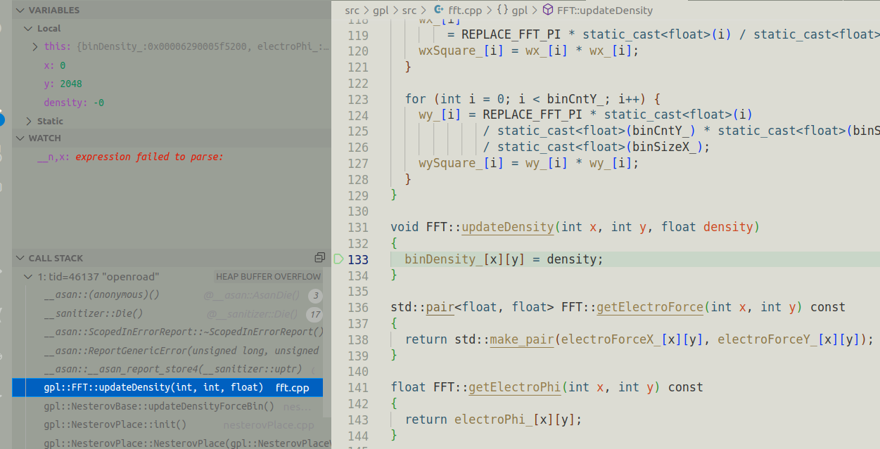 Crash in global placement · Issue #3393 · The-OpenROAD-Project/OpenROAD · GitHub