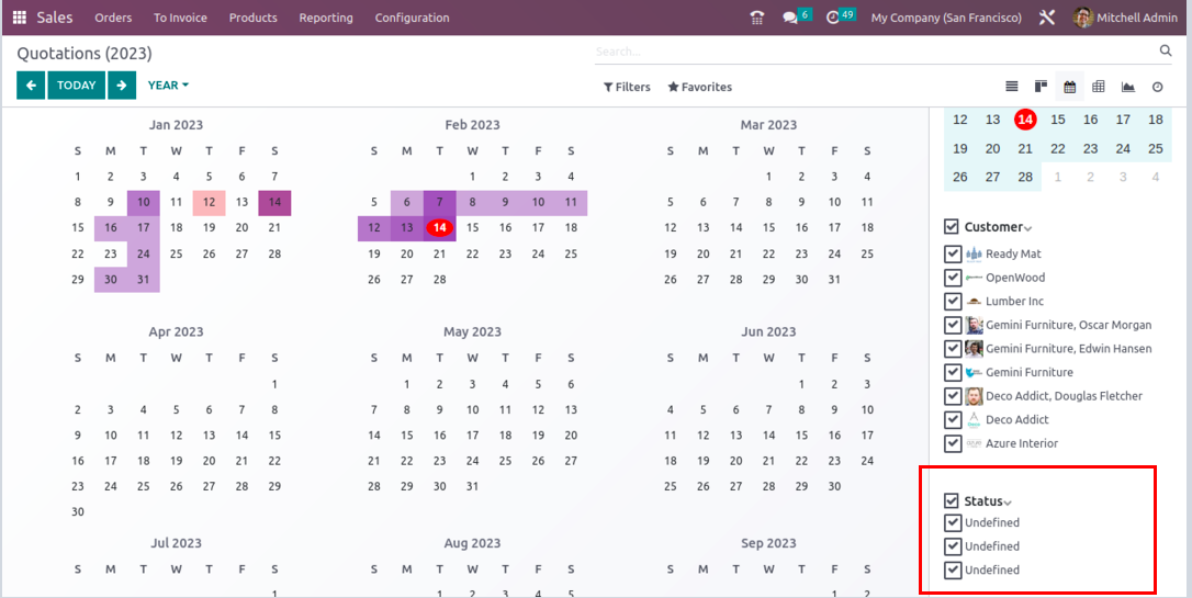 [16] Calendar Filters Not Displaying The Filter Value · Issue 112689