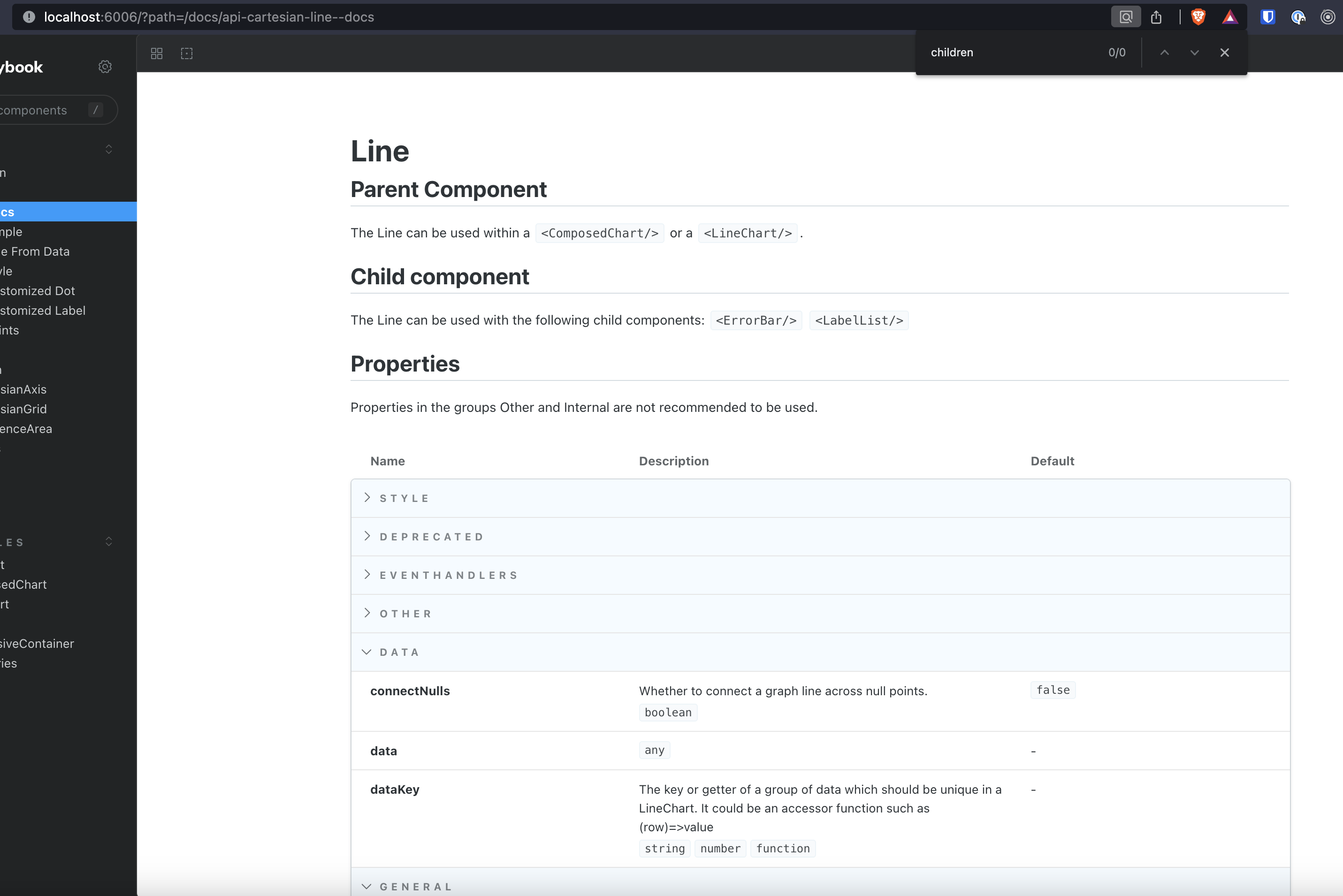 Storybook: Establish Template - Line stories - Create an ArgTable ...