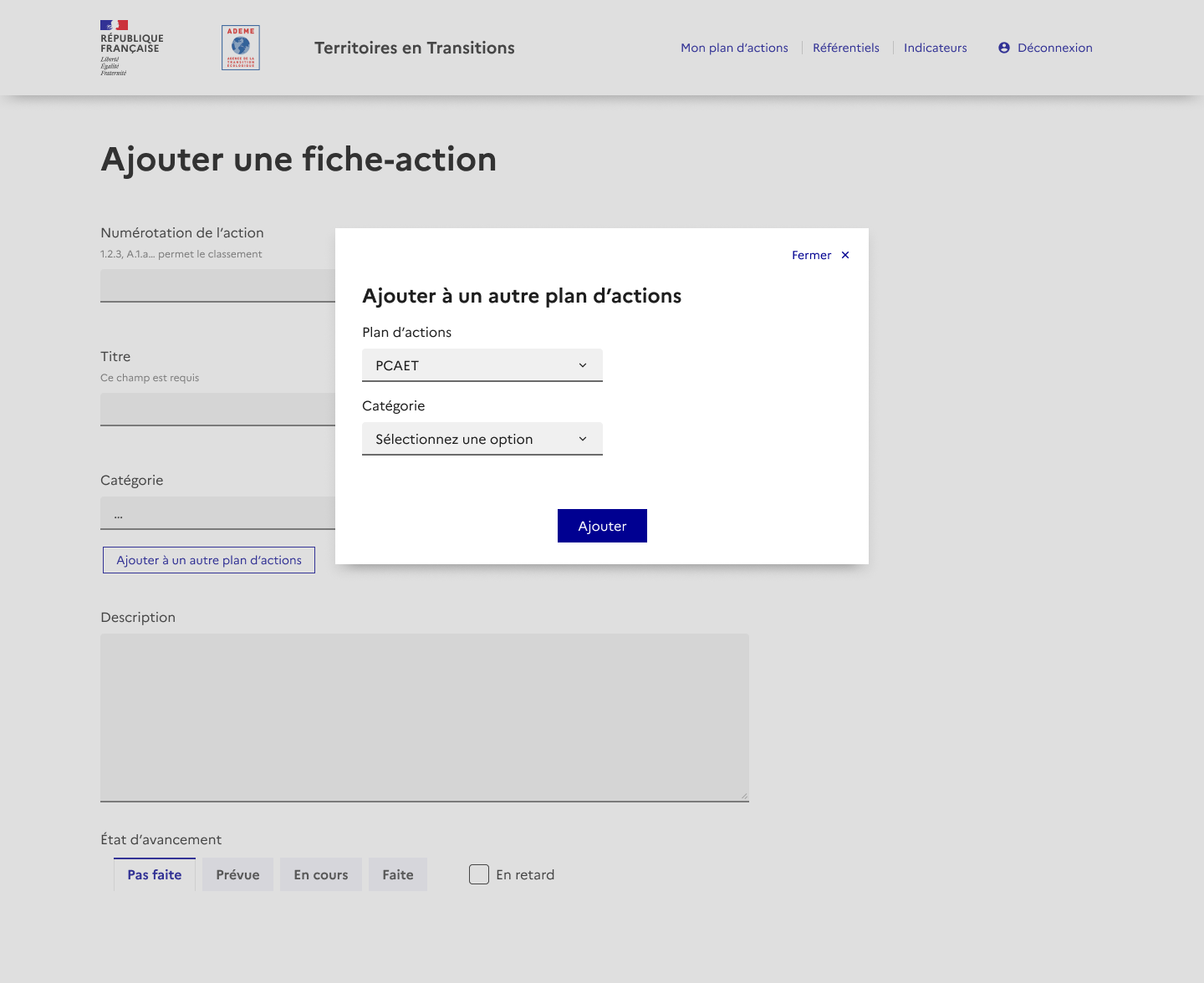 US - Je veux pouvoir créer plusieurs plans d'actions pour ma collectivité · Issue #68 ...