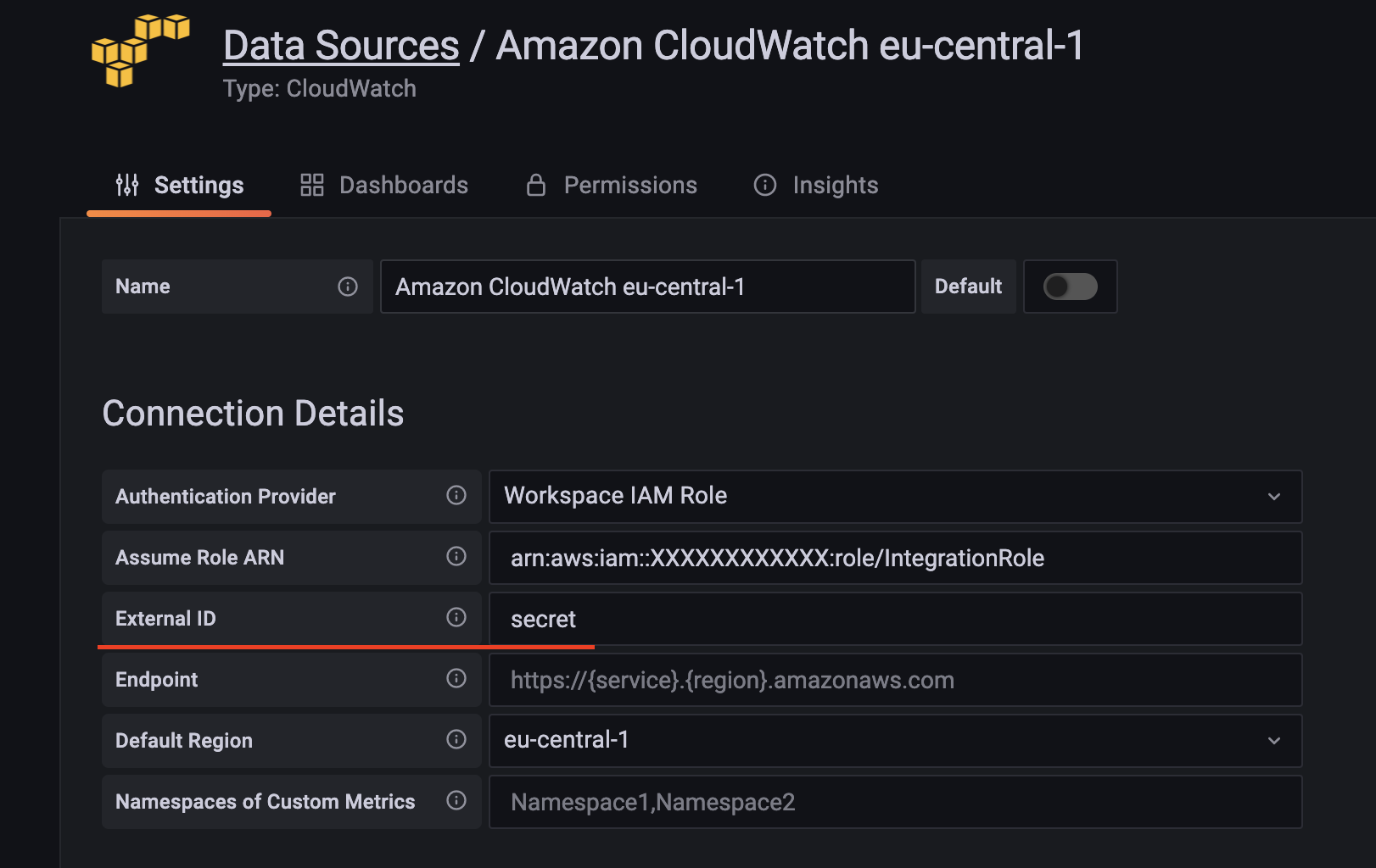 Support external_id for CloudWatch grafana_data_source · Issue #308 · grafana/terraform-provider ...