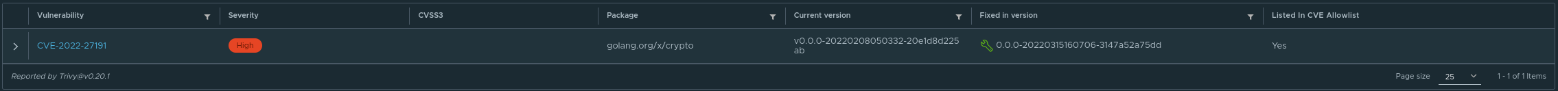 CVE Allowlist not visible in the Vulnerability Table · Issue #16842 · goharbor/harbor · GitHub
