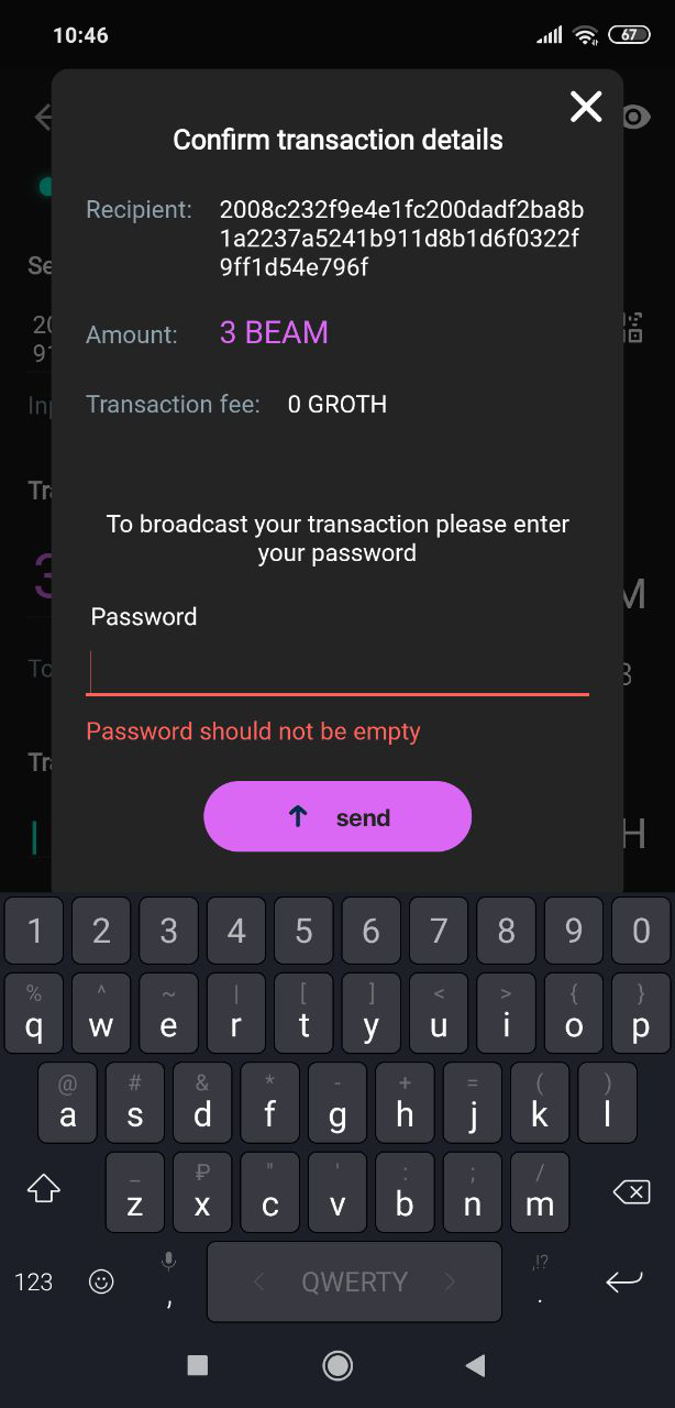 Settings screen - doesn't request the password when disables function. · Issue #206 · BeamMW ...
