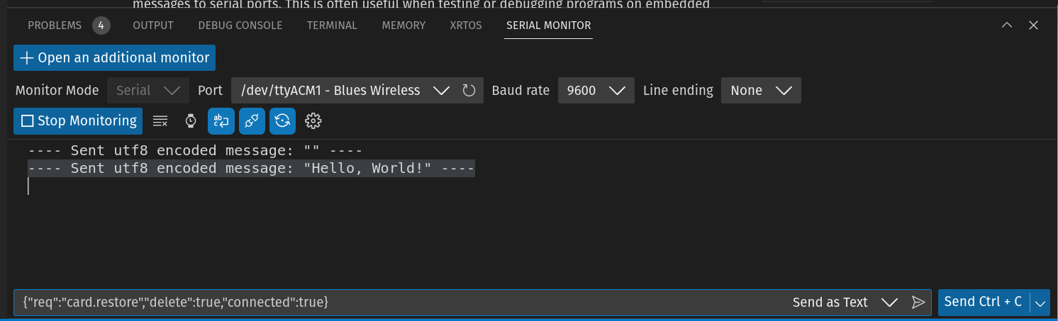 Cannot send JSON formatted string to target · Issue #91 · microsoft/vscode-serial-monitor · GitHub