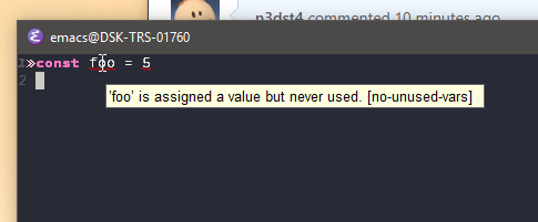 Suspicious state from syntax checker javascript-eslint · Issue #1330 · flycheck/flycheck · GitHub