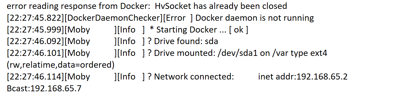 docker run hello-world command fails with getsockopt: connection refused error · Issue #805 ...