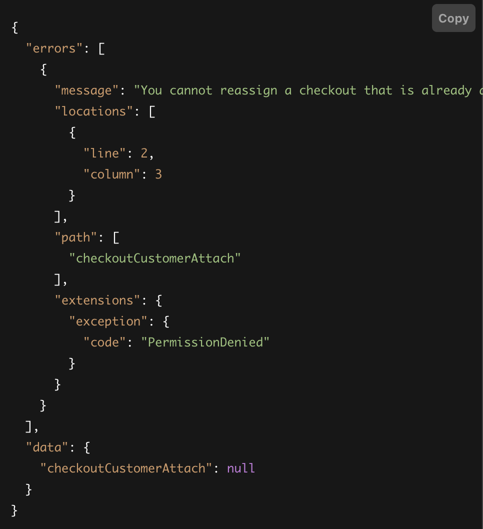 Bug Mutation Checkoutcustomerattach Should Not Throw Error When Reattaching The Same User