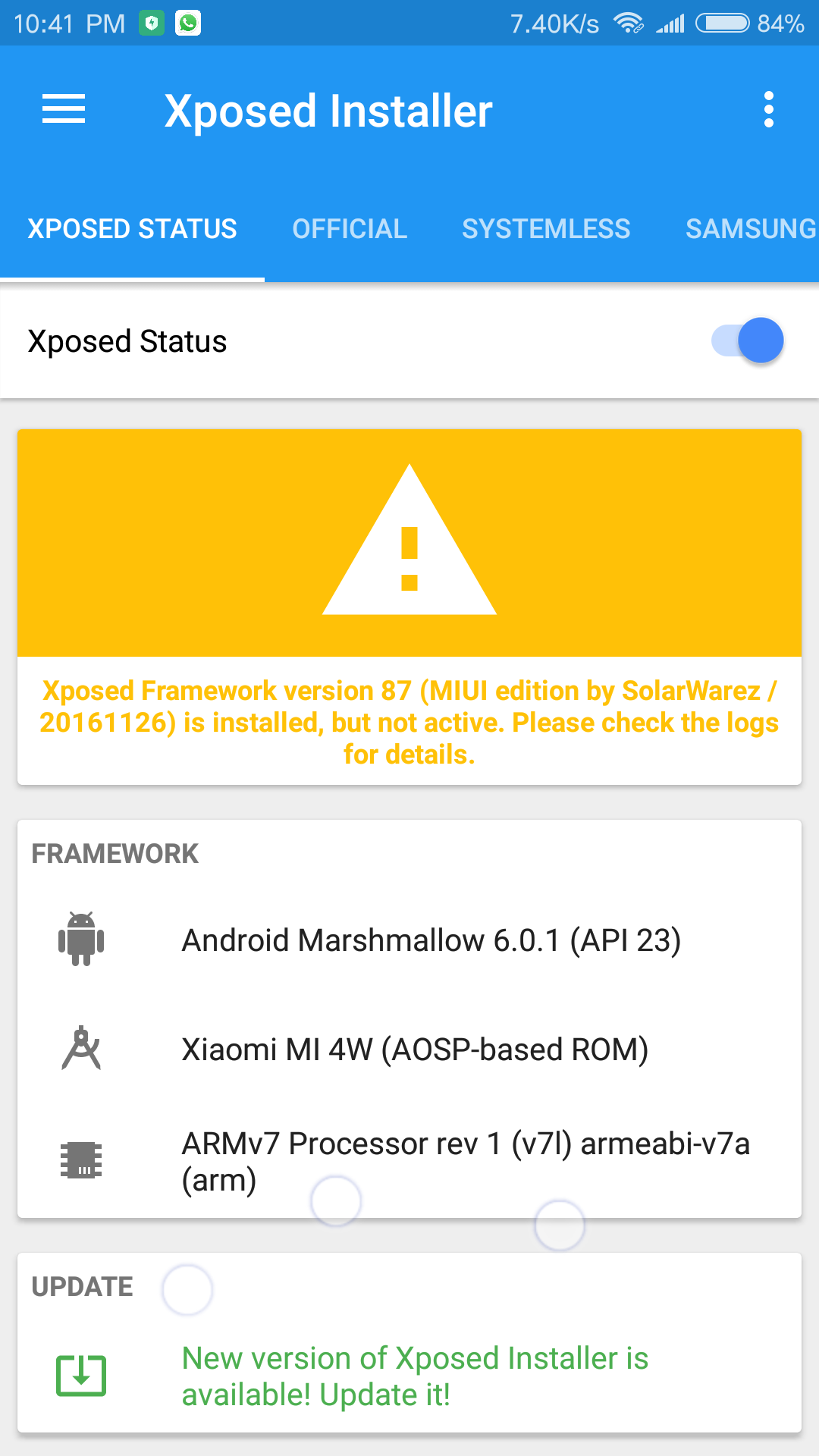 xposed framework 87 installed but not active · Issue #185 · rovo89/XposedBridge · GitHub