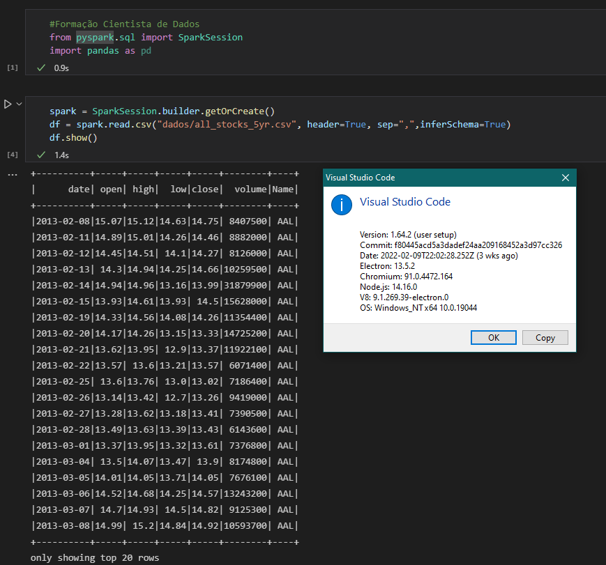 Pyspark output table messed up · Issue #144766 · microsoft/vscode · GitHub