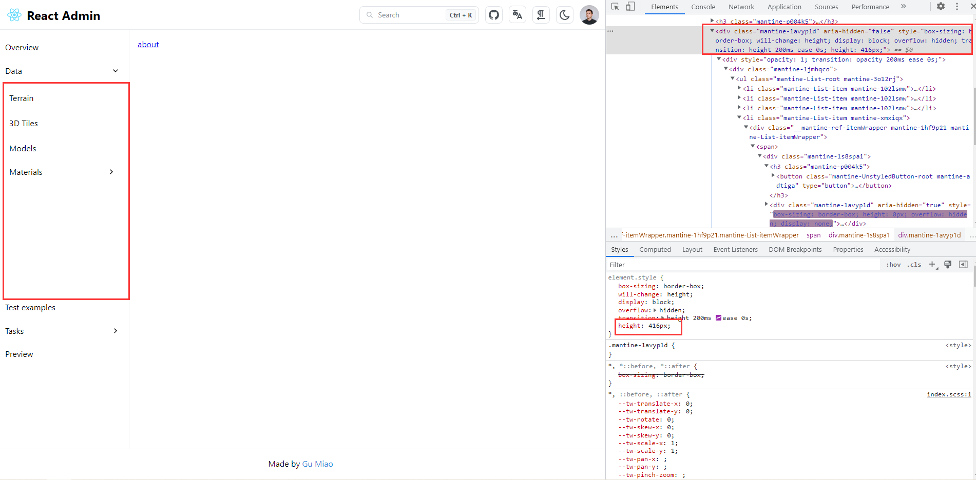 Collapse content has fixed height so that the element lost self-adaption in nested structure ...