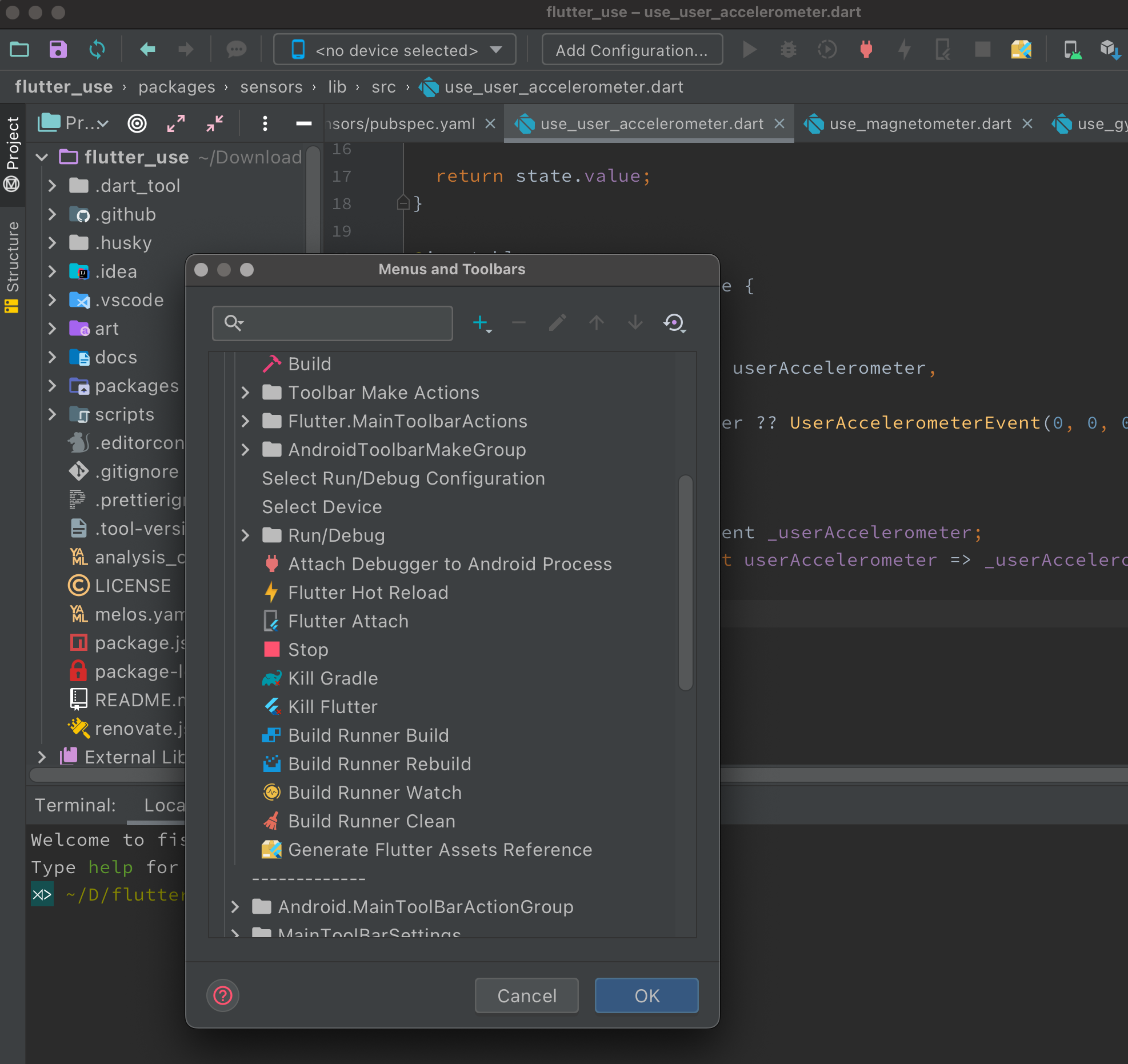 After upgrading to 2021.1.1 patch3, the tool bar icons disappeared · Issue #2 · nEdAy/Flutter ...