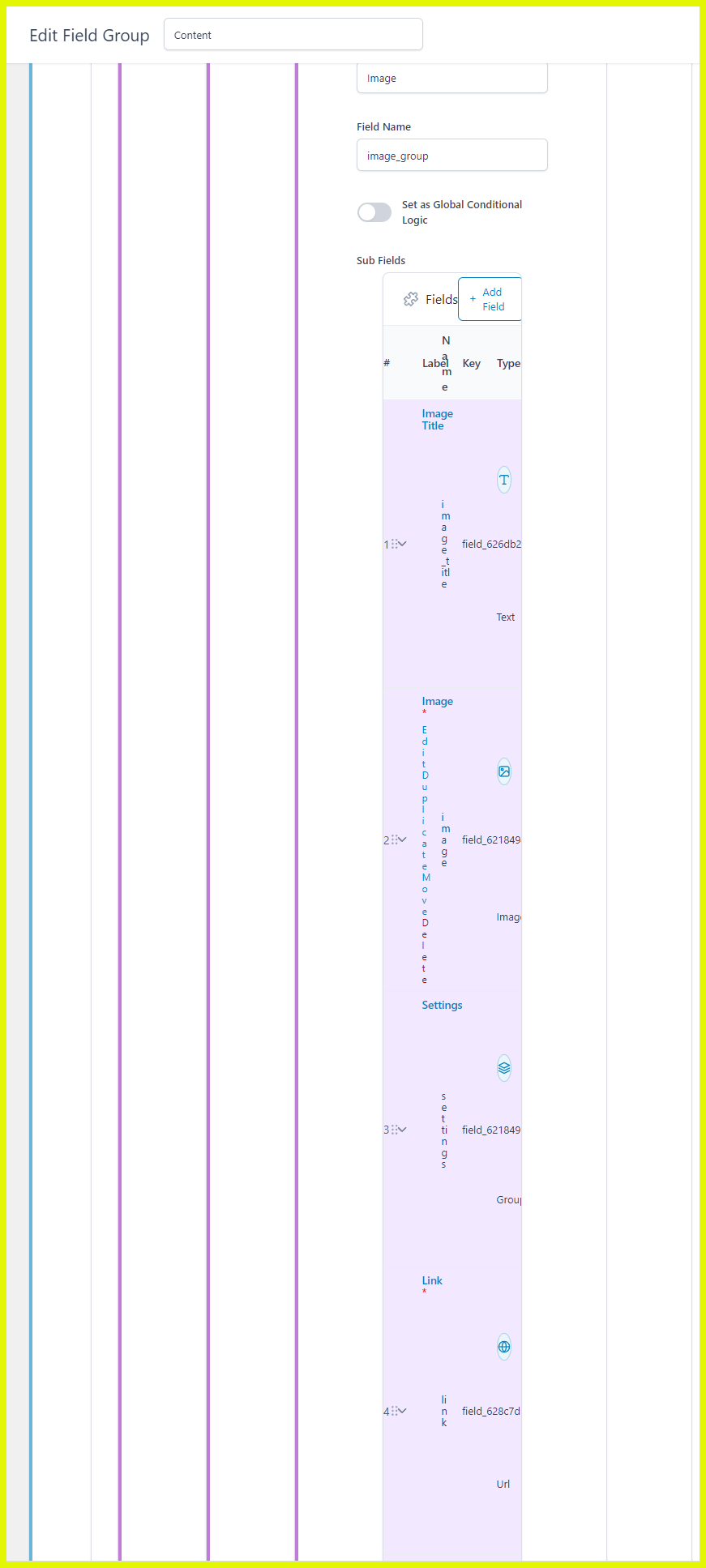 Not enough space for editing sub fields inside nested repeaters in flexible content fields ACF 6 ...