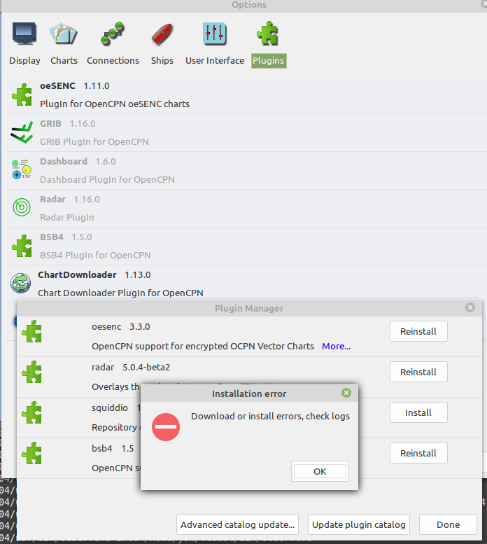 Plugin Manager/Installer - OCPN crash after trying Plugin Manger reinstall without internet ...
