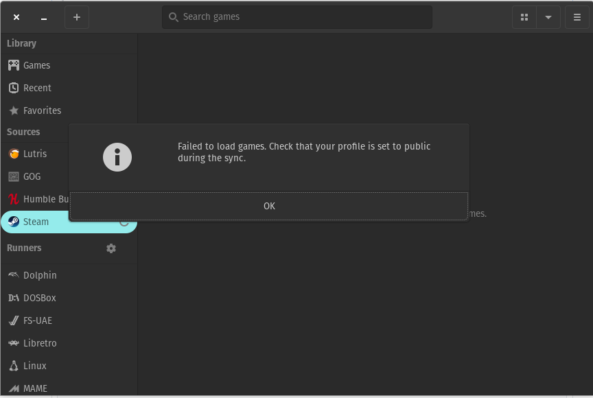 Lutris beta: Steam games do not sync, empty list · Issue #3246 · lutris/lutris · GitHub