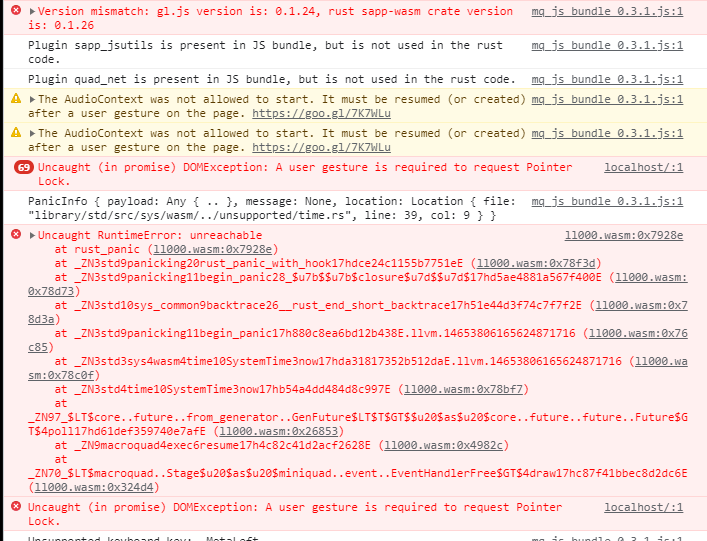 WASM Error when using Macroquad 0.3.7 · Issue #268 · not-fl3/macroquad · GitHub