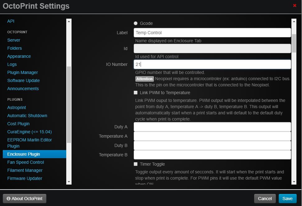 Does not work after update · Issue #102 · vitormhenrique/OctoPrint-Enclosure · GitHub
