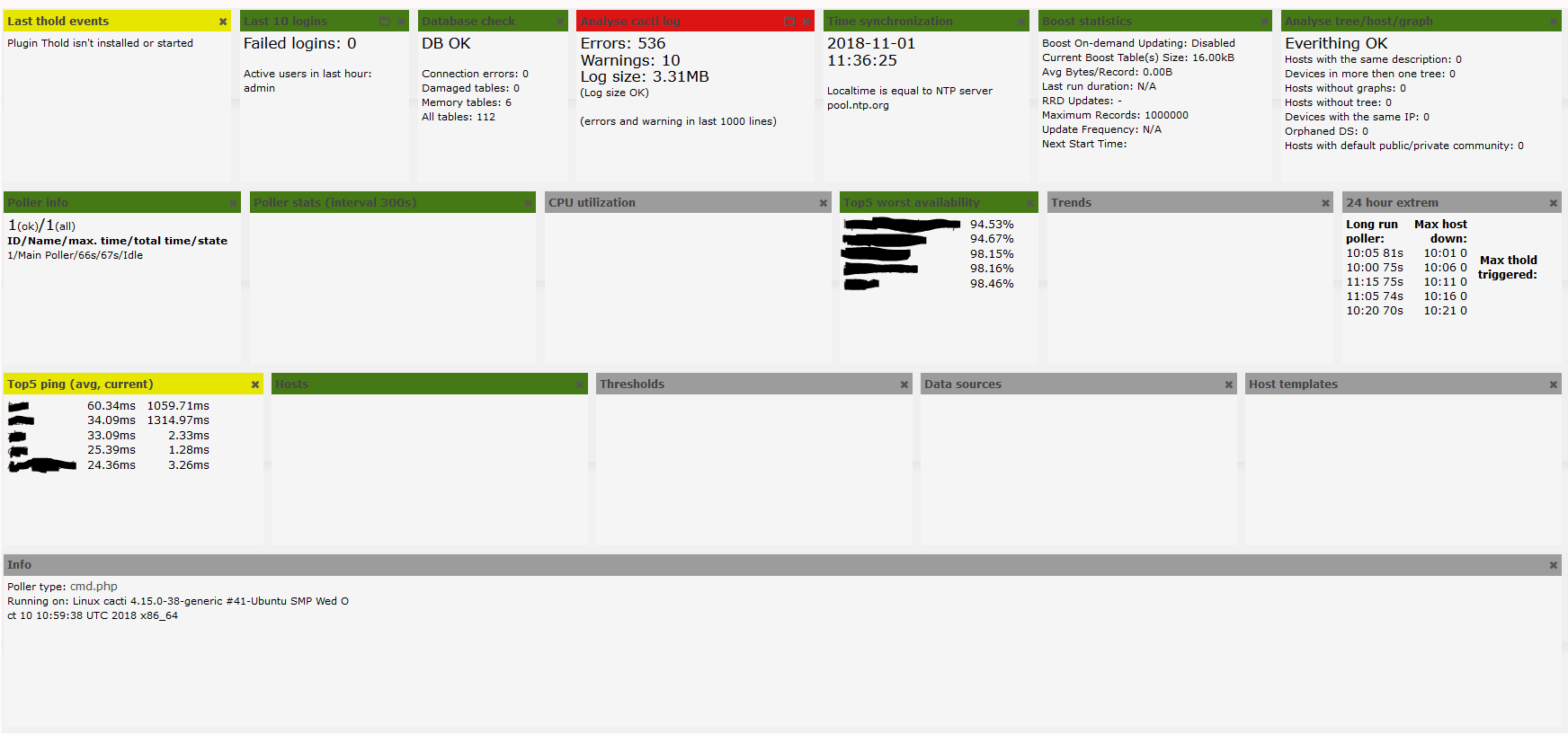 some more errors · Issue #45 · Cacti/plugin_intropage · GitHub