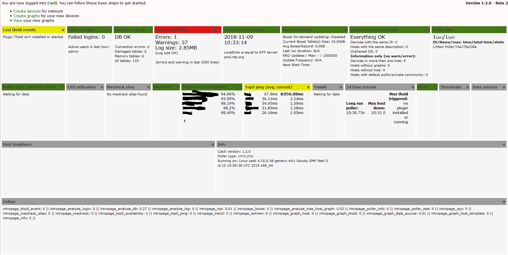 some more errors · Issue #45 · Cacti/plugin_intropage · GitHub