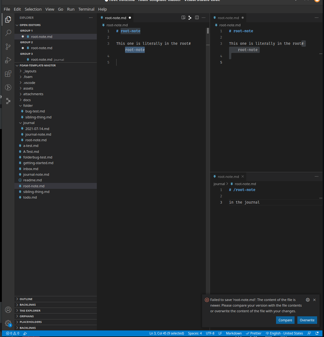 Creating a wikilink with a `/` starting the path creates multiple files ...