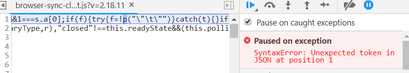 Unexpected token in JSON at position 1 · Issue #1608 · BrowserSync ...