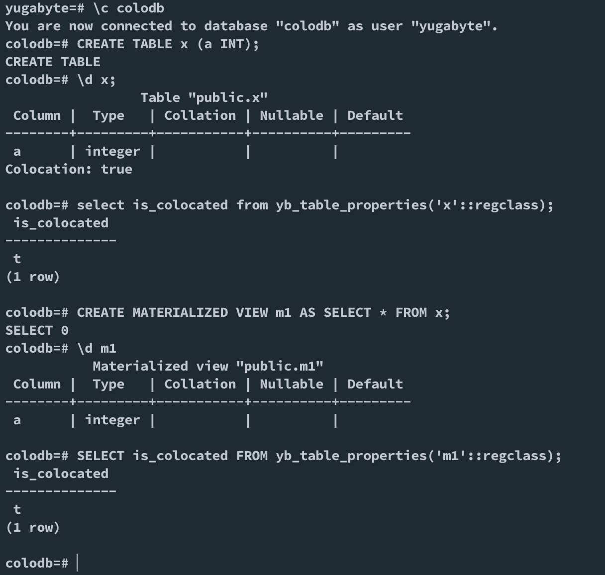 [YSQL] Describing a colocated Materialized View does not show colocation information · Issue ...