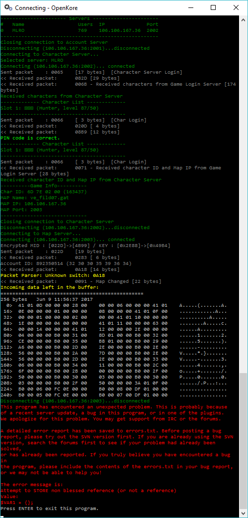 The server has denied your connection. · Issue #614 · OpenKore/openkore · GitHub