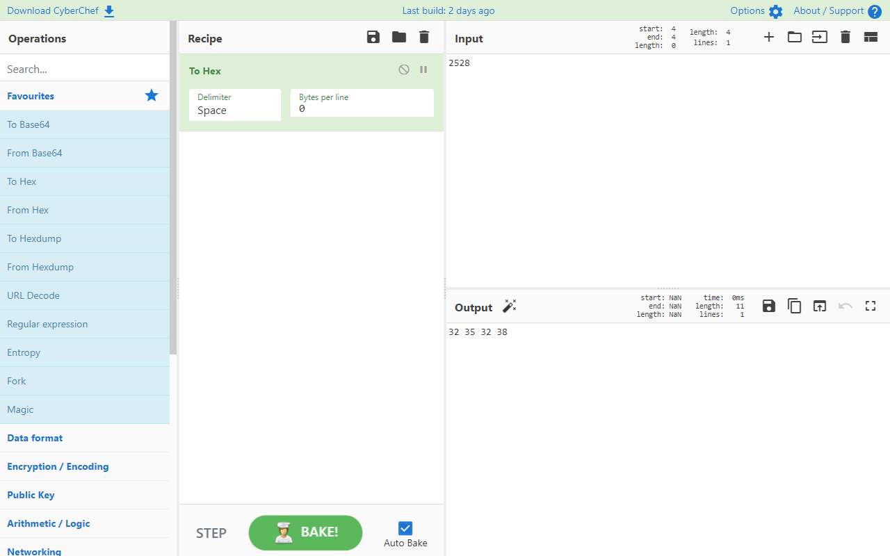 Bug report: Integer to hex not working correctly · Issue #1183 · gchq/CyberChef · GitHub