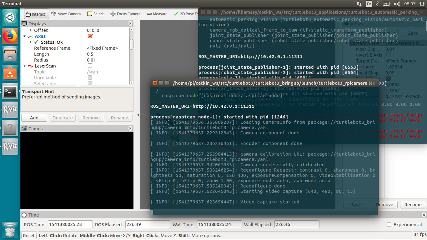 No Transform from [Camera] to frame [base_footprint] · Issue #344 · ROBOTIS-GIT/turtlebot3 · GitHub