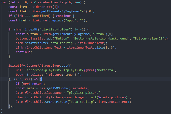 Dribbblish theme sidebar icons broken with recursive playlist folders ...