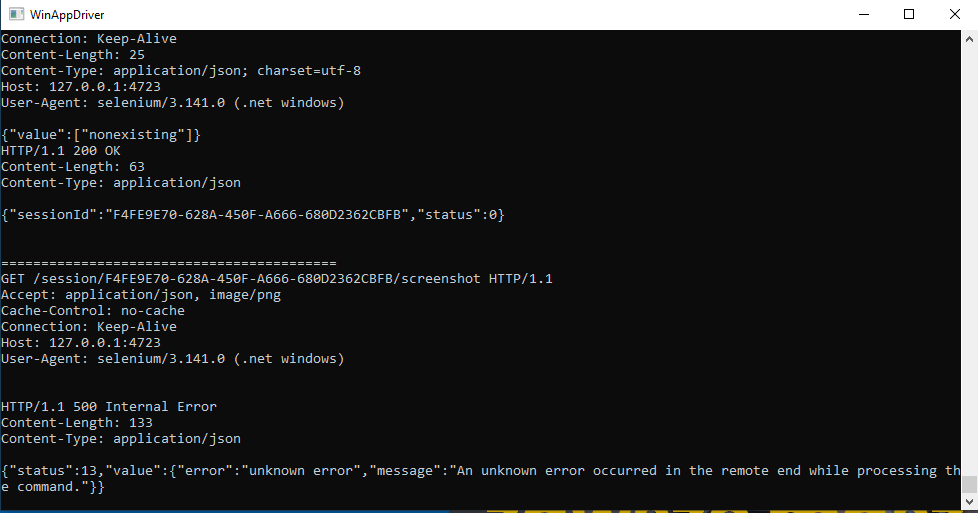 Unexpected application shutdown · Issue #1491 · microsoft/WinAppDriver · GitHub