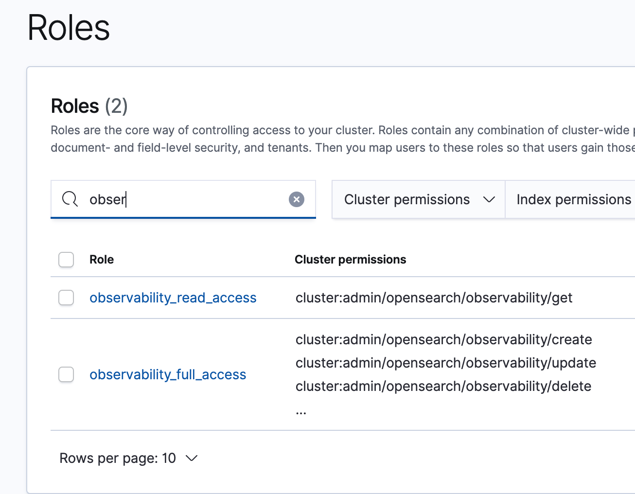 [BUG] Missing default observability roles · Issue #1759 · opensearch ...