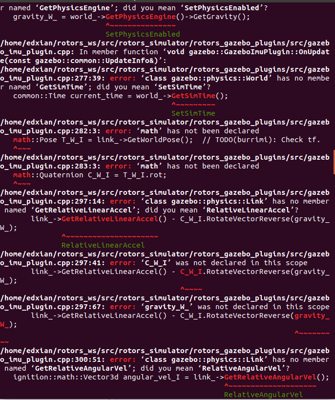Build failed with ros-melodic version. · Issue #544 · ethz-asl/rotors_simulator · GitHub