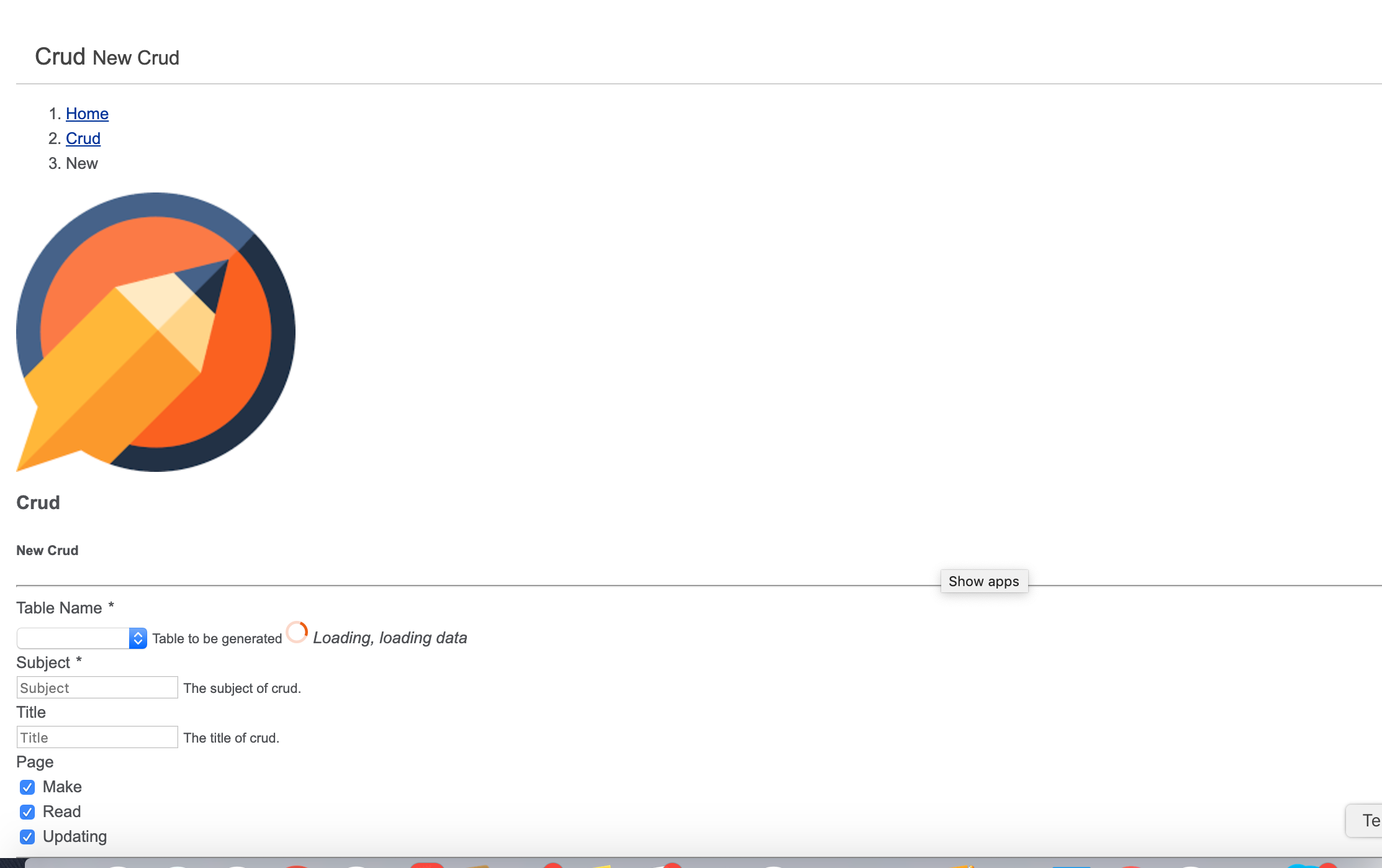 Blank page error in CRUD Builder · Issue #257 · ridwanskaterock/cicool · GitHub