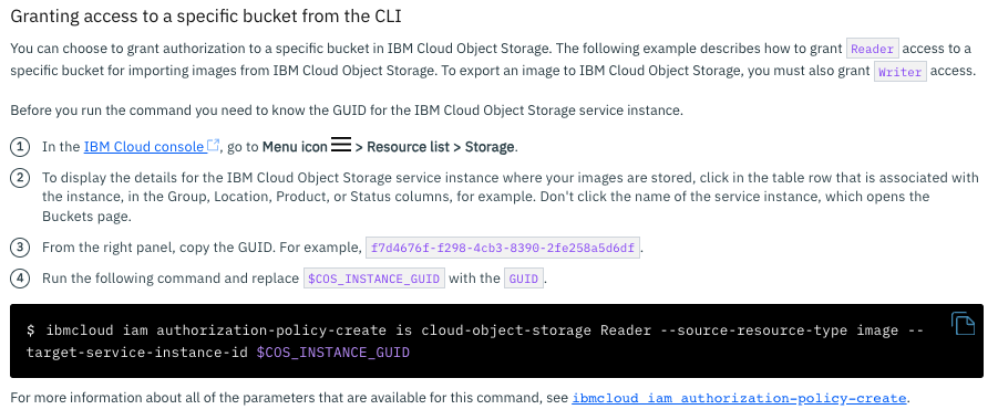 Ibmcloud Sdk Command Can Be Used To Get The Cos Instance Guid · Issue 39 · Ibm Cloud Docsvpc 5811