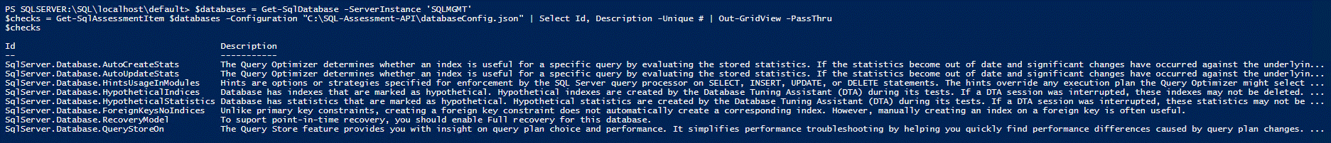 Default Checks Included When Using Configuration Flag In Getinvoke Sqlassessment · Issue 633 