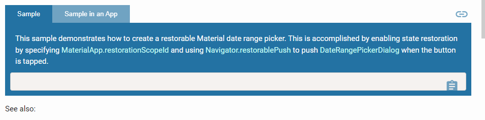 showDateRangePicker sample is broken on docs · Issue #99338 · flutter/flutter · GitHub