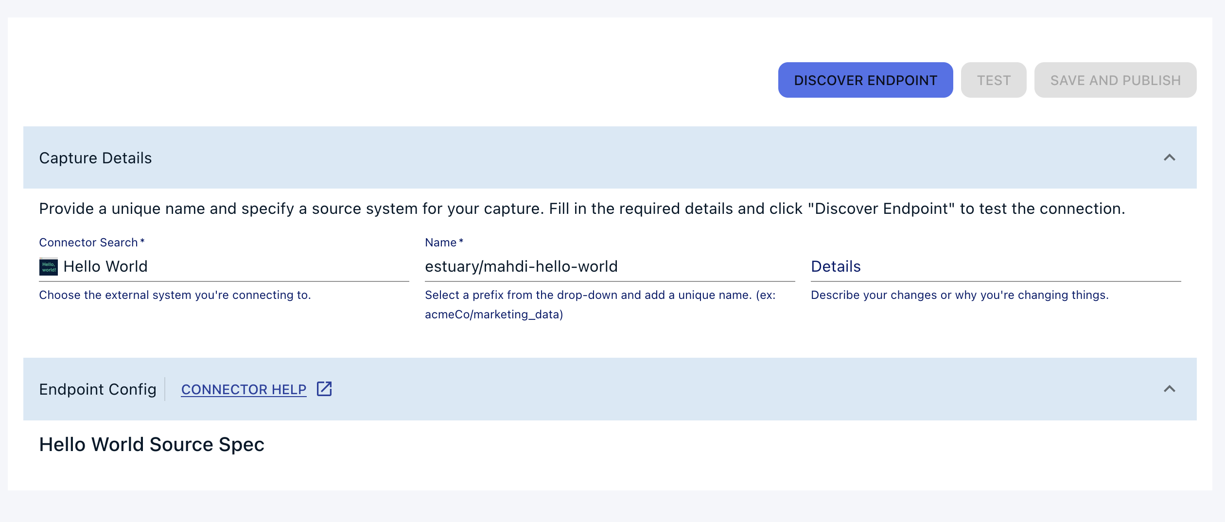 Empty config does not work for capture connector · Issue #392 · estuary/ui · GitHub
