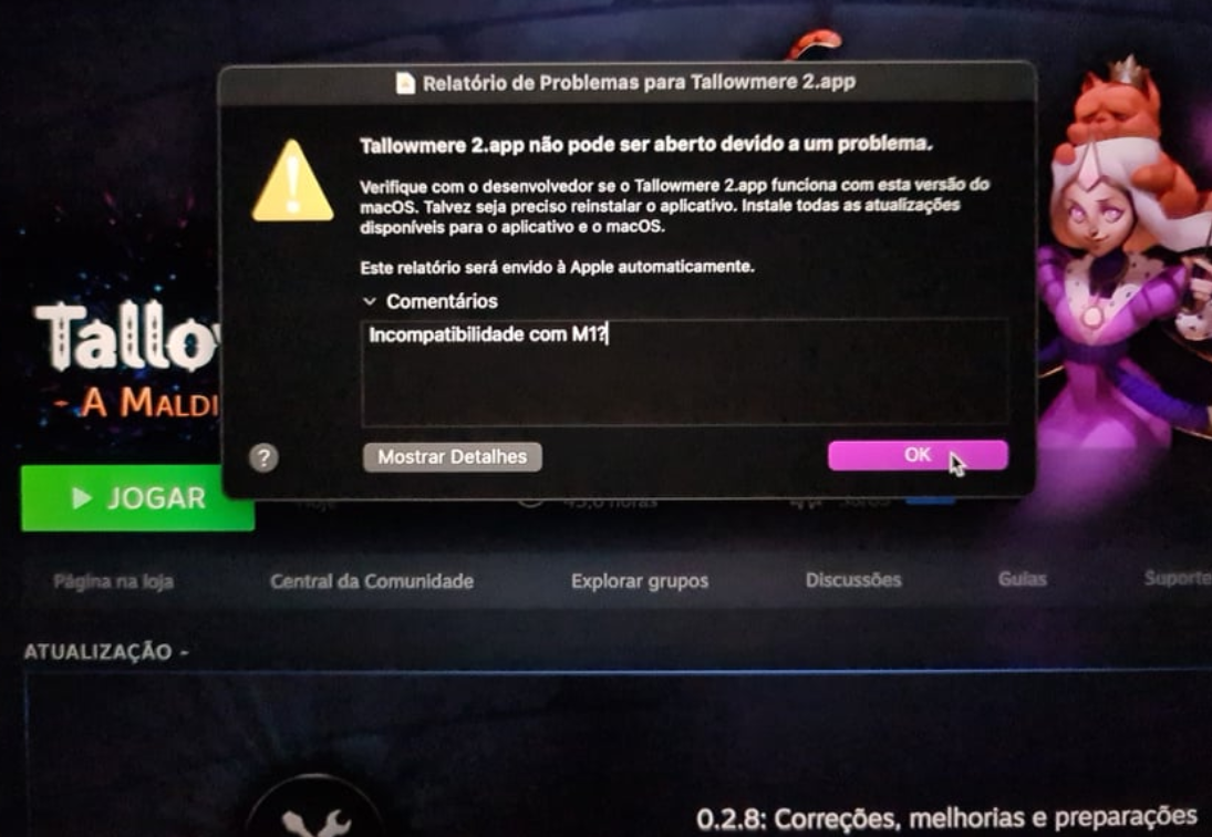 macOS, Apple M1: Crash at startup? · Issue #933 · ChrisNZL/Tallowmere2 · GitHub