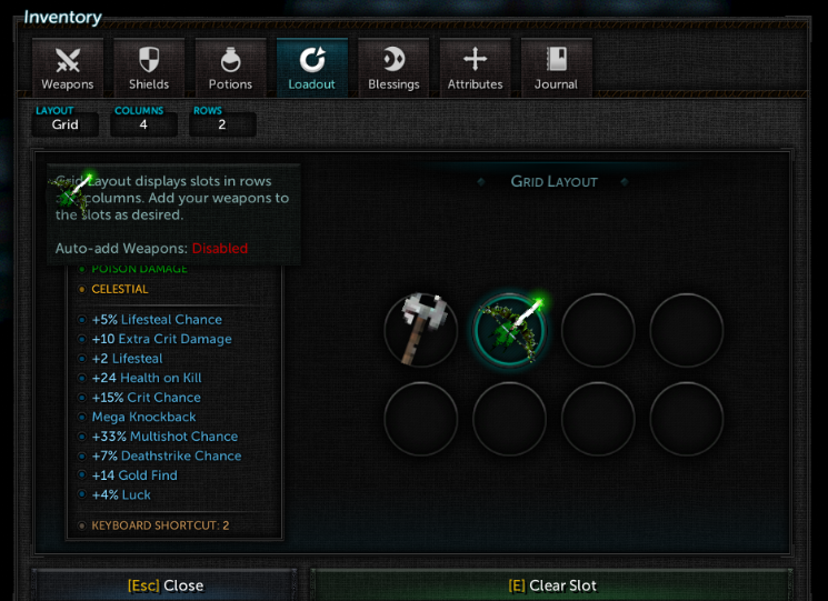 Loadout tab: Weapon info can overlap top-left text panel · Issue #1008 ...