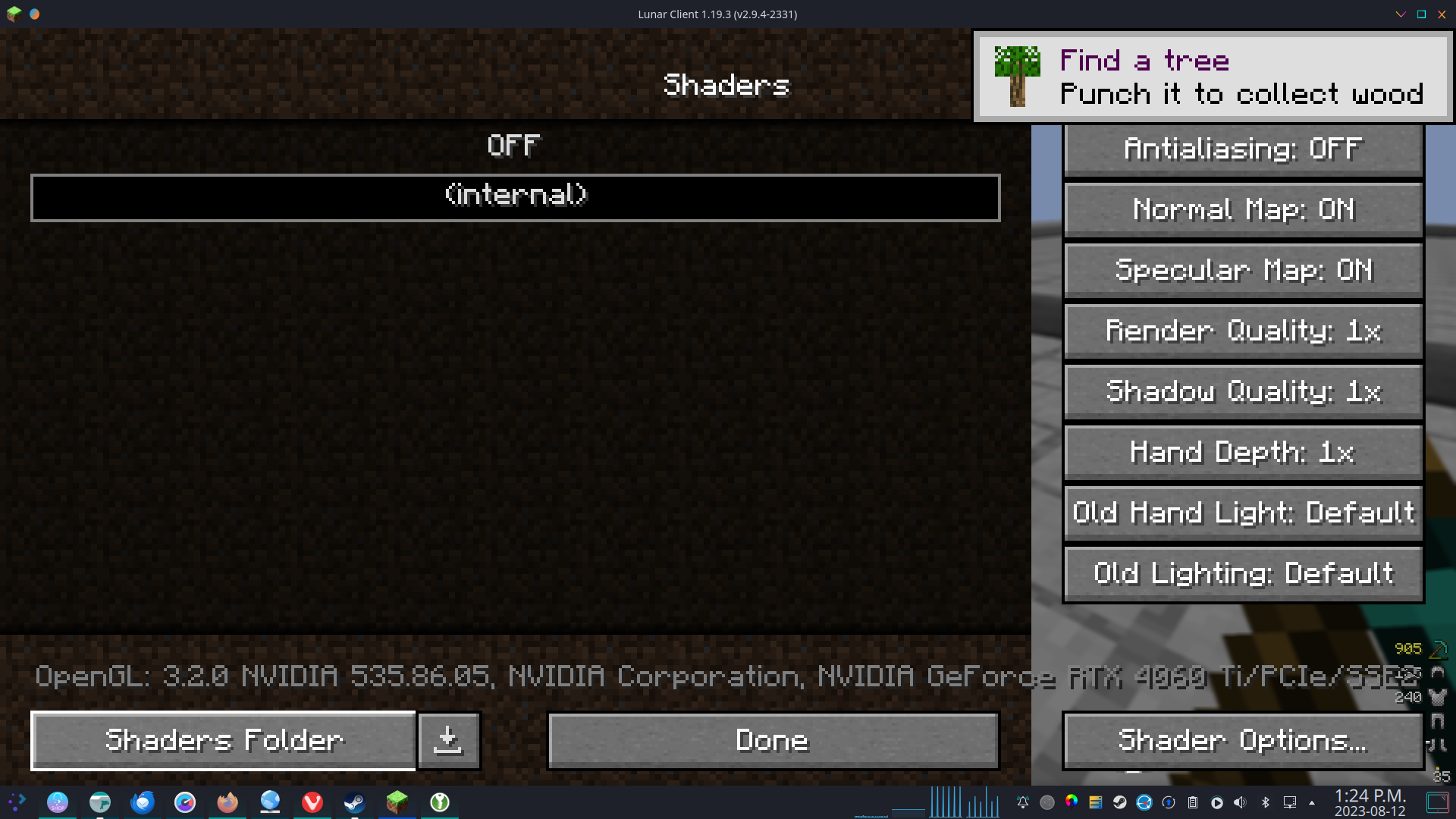 Shaders and ResourcePacks folders do not open with buttons · Issue #20 ...