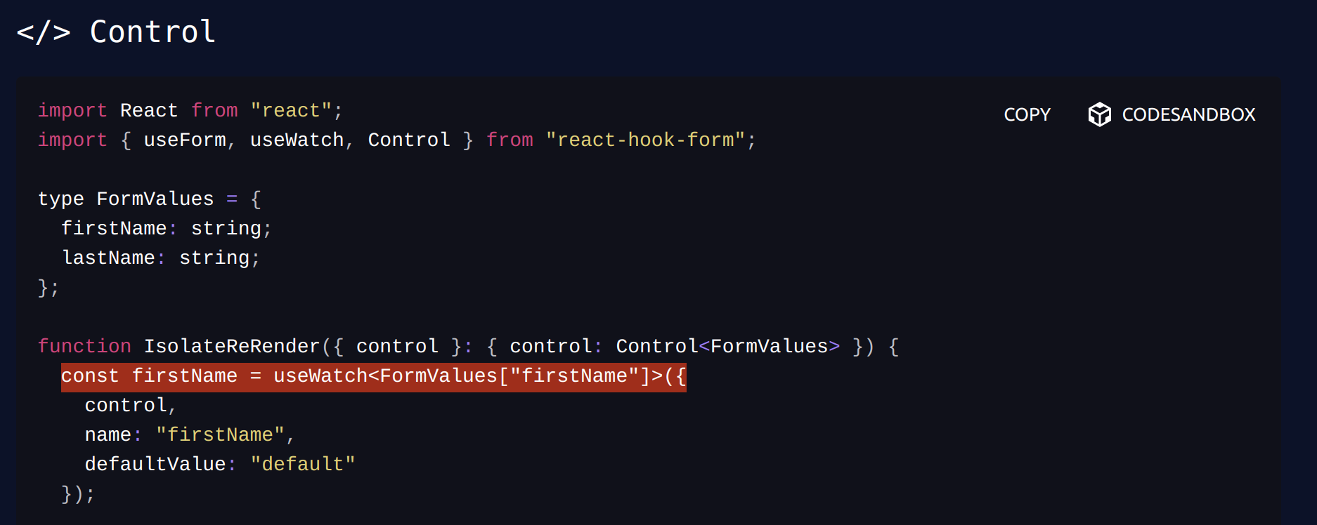 Documentation example raises TS error · react-hook-form · Discussion #5183 · GitHub