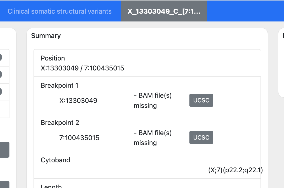 Center Cytoband Info On Cancer Sv Only Variant Page · Issue 3655