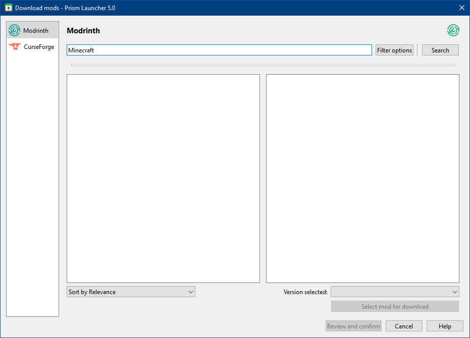 Modrinth Mod search stops working when editing the search box · Issue #241 · PrismLauncher ...