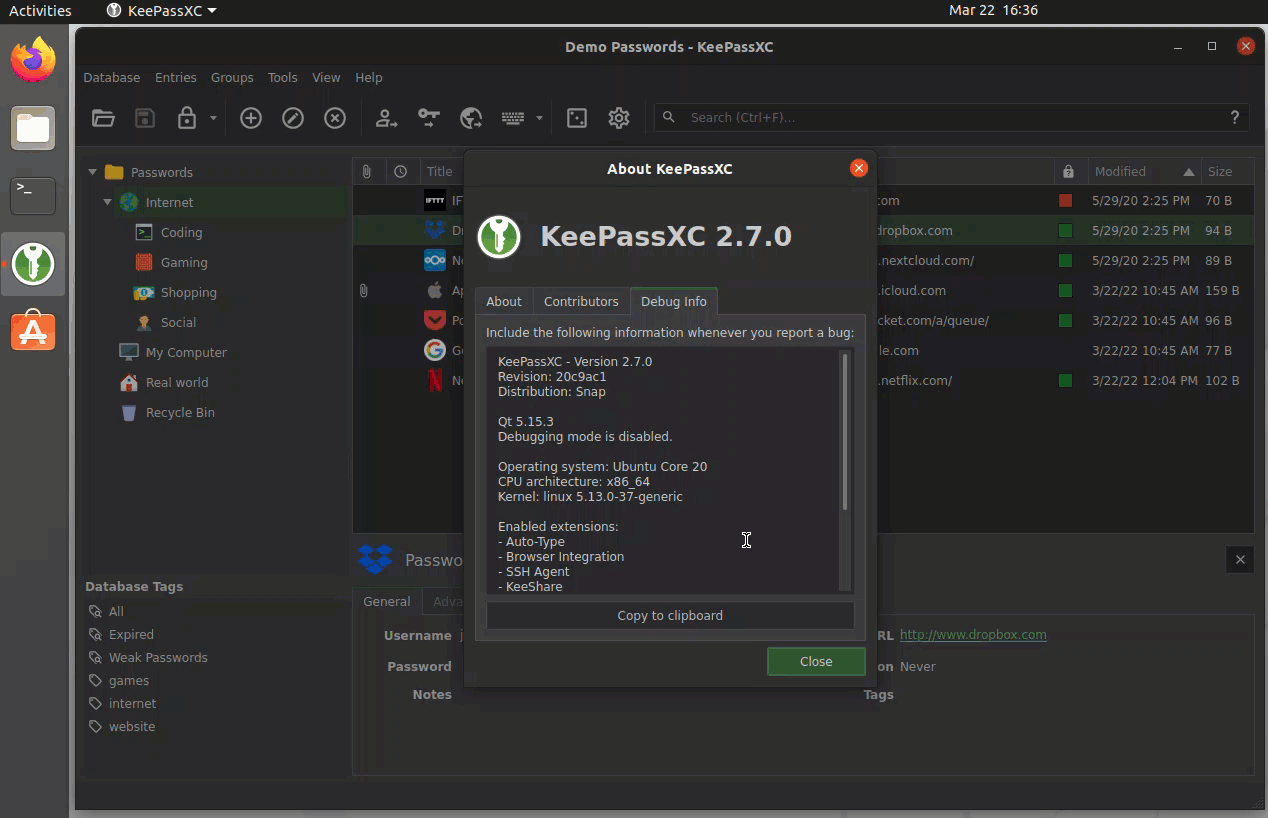 Open URL don't work in the Linux snap build of version 2.7.0 · Issue ...